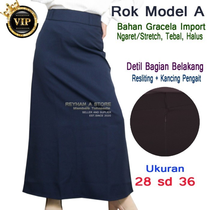 Jual Rok Kerja Panjang Hitam Formal Kantor Model A Line K01 | Shopee ...