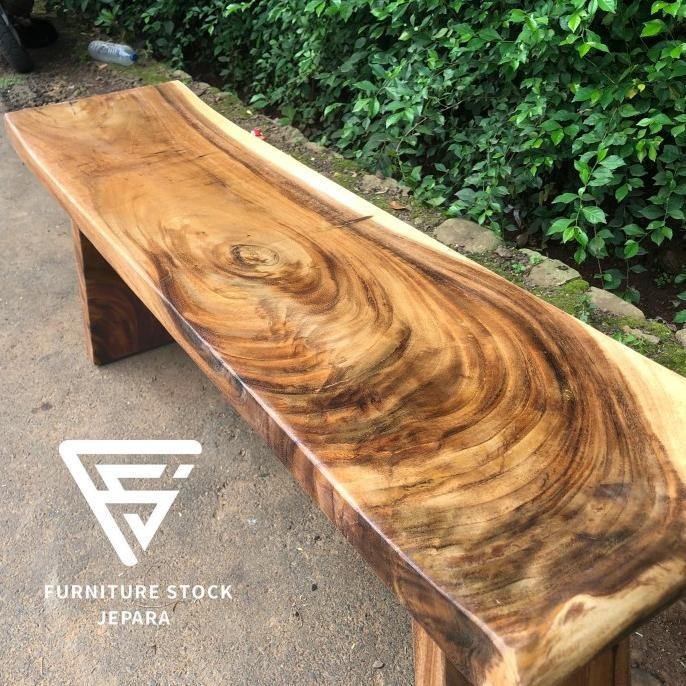 Jual kursi bench kayu teras kursi bench solid suar trembesi 120x30x45cm ...