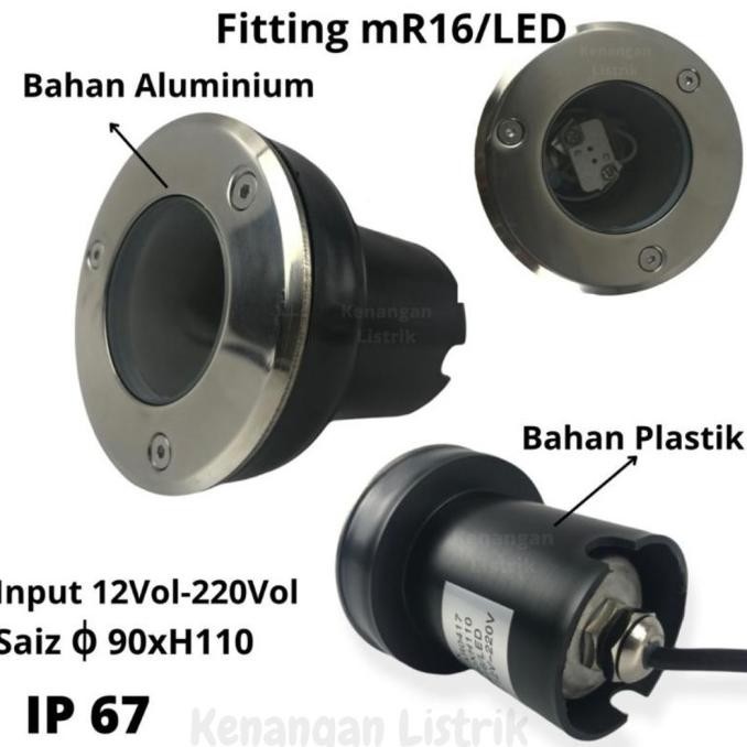 Jual Kap Lampu Lantai LED MR16 tanam taman outdoor uplight underwater ...