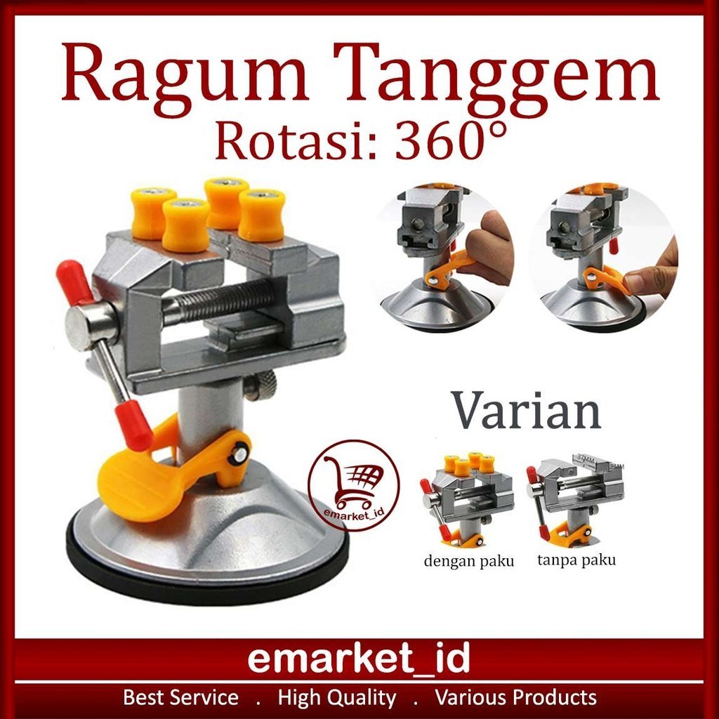 Jual Ragum Tanggem Suction Cup Rotasi 360 AH09 / Clamp Klem Bench Vise ...