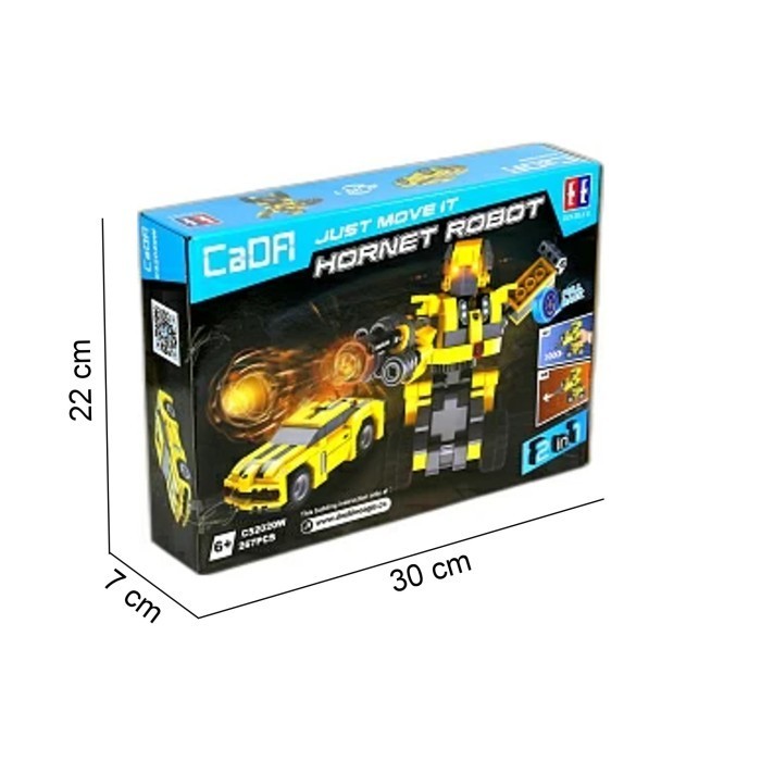 Jual Double E Cada Bricks C52020W Hornet Robot 2-In-1 Pull Back ...