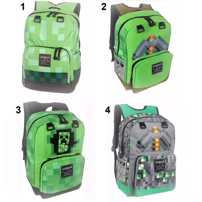 Jual Mojang Minecraft Bag Backpack Tas Ransel Sekolah Creeper Axe ...