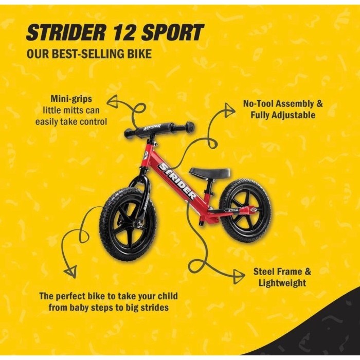 Jual Balance Bike - Push Bike - Strider Bike 12" Sport (Free Standar ...