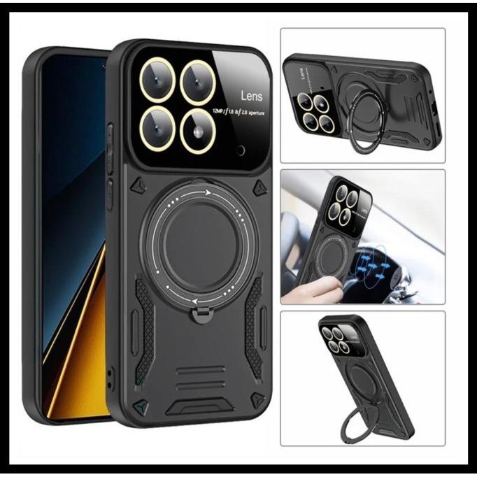 Jual Xiaomi Poco X6 / X6 Pro 5G Armor Lens Magnetic Original Case Hard Casing Hardcase Bumper ...