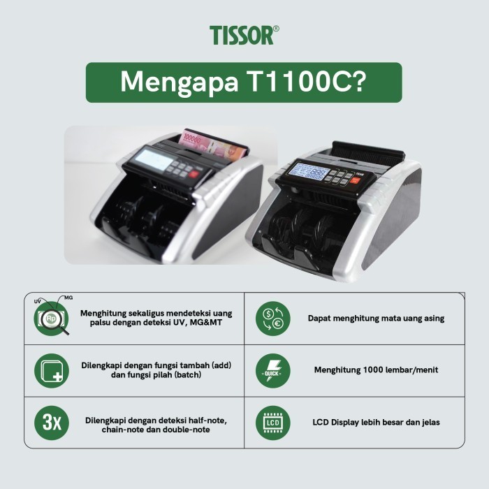 Jual Tissor T1100C Mesin Penghitung Uang - Alat Hitung Uang Money ...