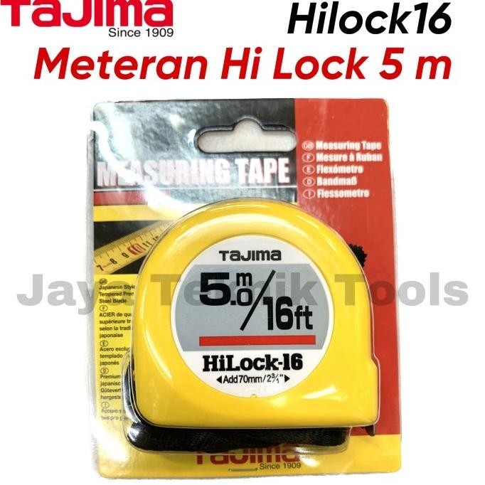 Jual Meteran Tajima 5 meter Hi Lock Kuning Measuring Tape | Shopee ...