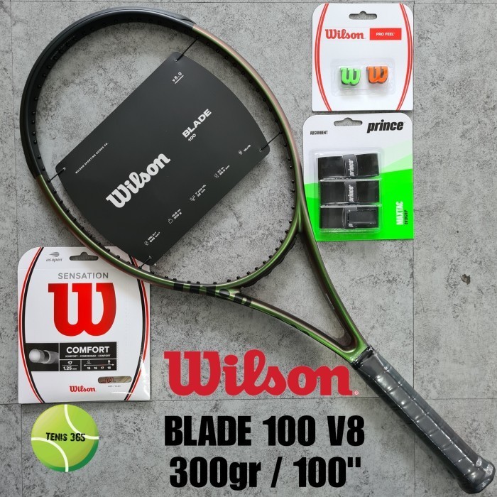 Jual Raket Tenis Wilson Blade 100 V8 - Free String + Grip + Dampener ...