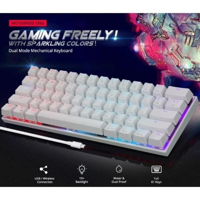 Jual MECHANICAL KEYBOARD MOTOSPEED CK62 RGB 60% 2 MODE WIRED AND ...