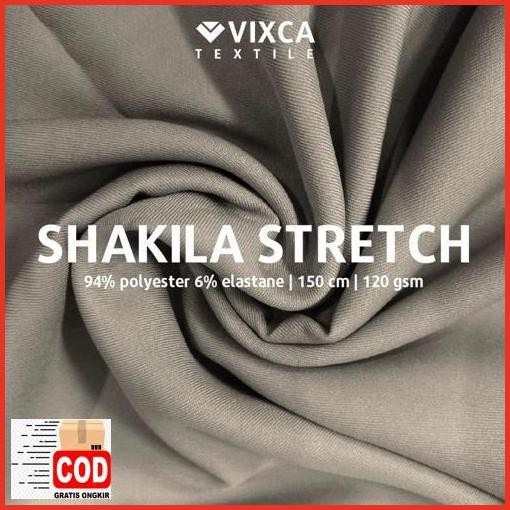 Jual Original [Per 0,5 M] Kain Bahan Shakila Stretch Lebar 150 Cm ...