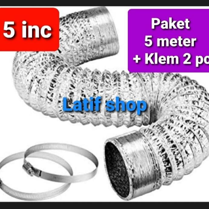 Jual Flexible Ducting 5 In(5 Meter)Free Klem 2Pc/ Pipa Hexos,Ac,Cooker ...