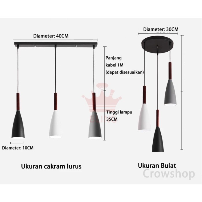 Jual Lampu Gantung Minimalis 3 In 1 Lampu Gantung Dapur Lampu Mini Bar ...