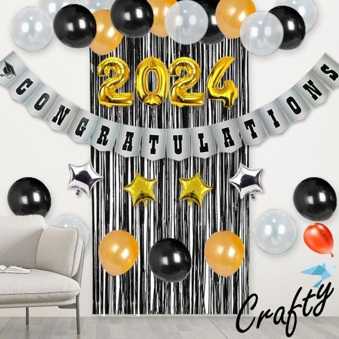 Jual [PAKET] Dekorasi Balon SIMPLE CONGRATULATION CURTAIN Acara ...
