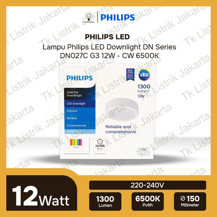 Jual Lampu Philips Downlight LED Plafon DN027C Gen 3 LED12 12W D175 Outbow | Shopee Indonesia