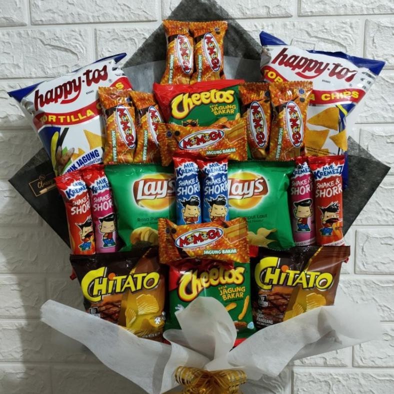 Jual Snack Bouquet / Buket Bucket Snack Makanan Cemilan / Hadiah Kado ...