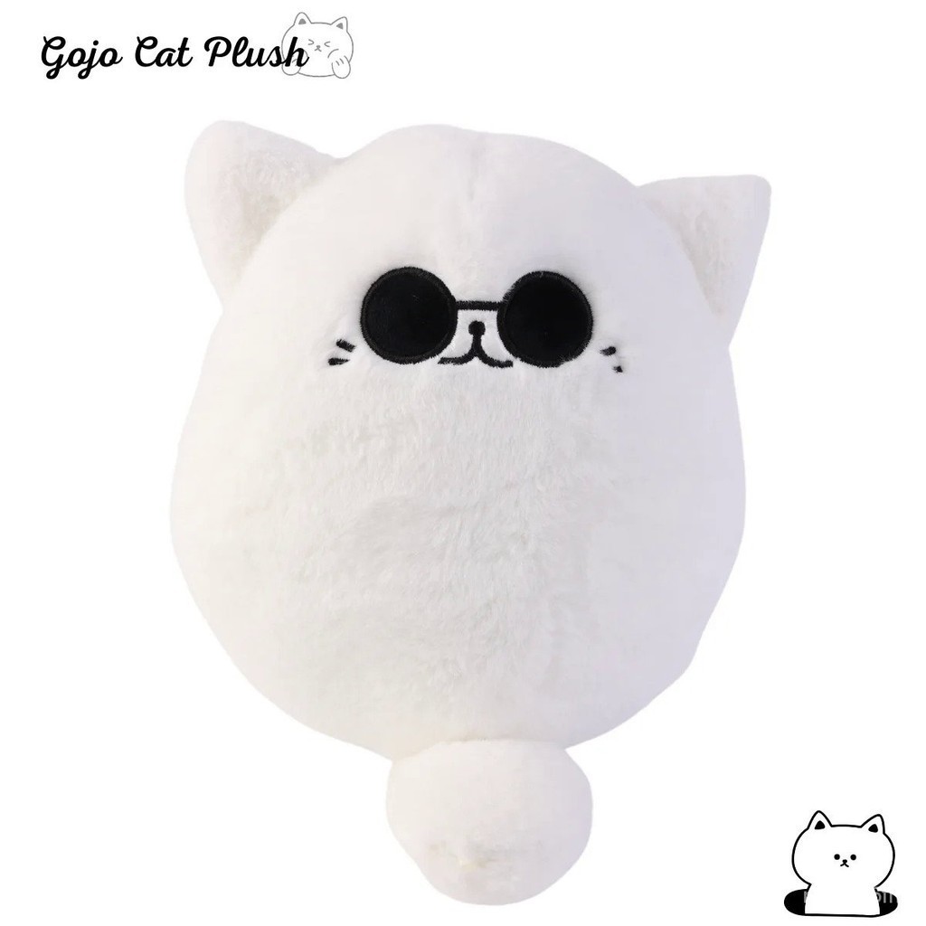 Jual 32cm Soft Gojo Cat Plush Pillow Hot Anime Sunglasses White Cat ...