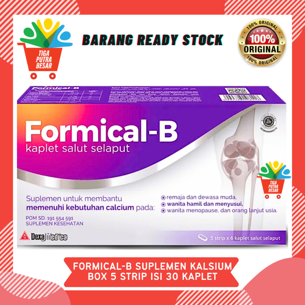 Jual FORMICAL-B BOX 5 STRIP ISI 30 KAPLET / SUPLEMEN KESEHATAN CALCIUM | Shopee Indonesia