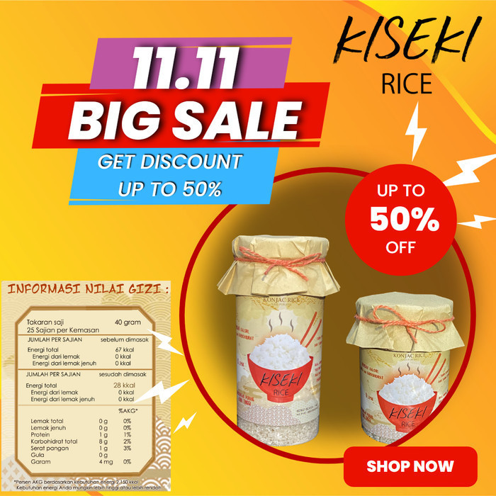 Jual Shirataki Kiseki Rice Porang Konjac Rice Kualitas Terbaik 11 11 ...
