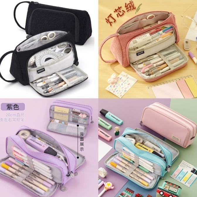 Jual ANGOO Original Pencil Case Corduroi Tempat Pensil Angoo Korean ...