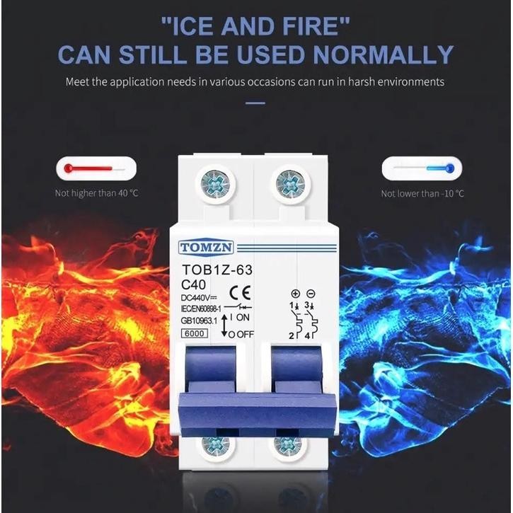 Jual Virall Mcb Dc 440V 2P Circuit Breaker 3A 6A 10A 16A 20A 25A 32A 40A 50A 63A Paling Murah ...