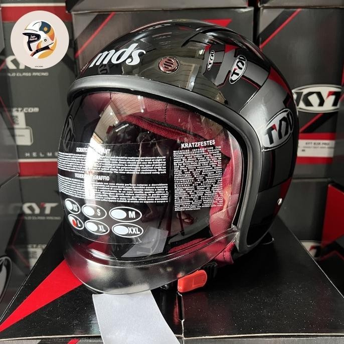 Jual Helm Half Face Jadul Retro Mds Magnum Black Gloss Solid | Shopee ...