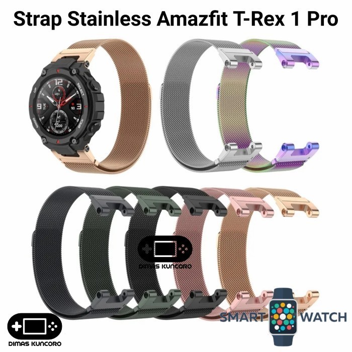 Jual STRAP STAINLESS AMAZFIT T-REX 1 PRO TALI STEEL METAL HUAMI TREX T ...