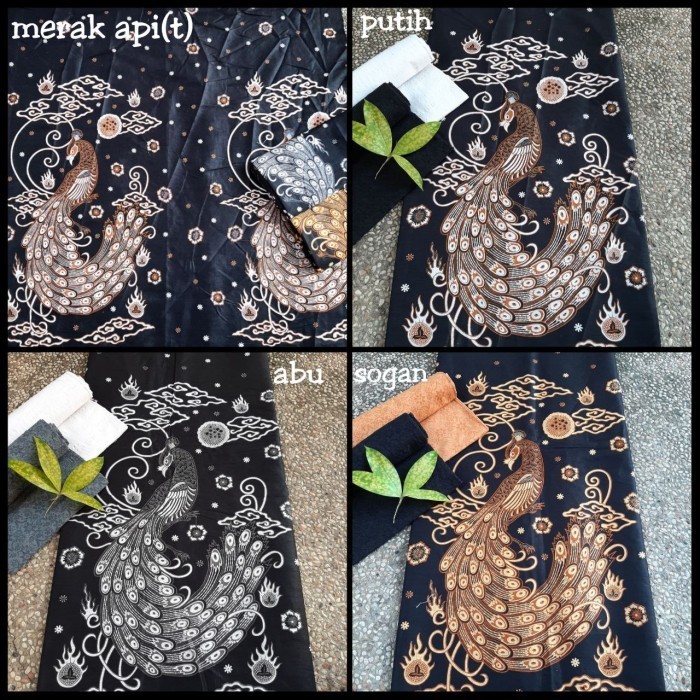 Jual Kain Batik Merak Api ( Putih - Sogan - Abu ) | Shopee Indonesia