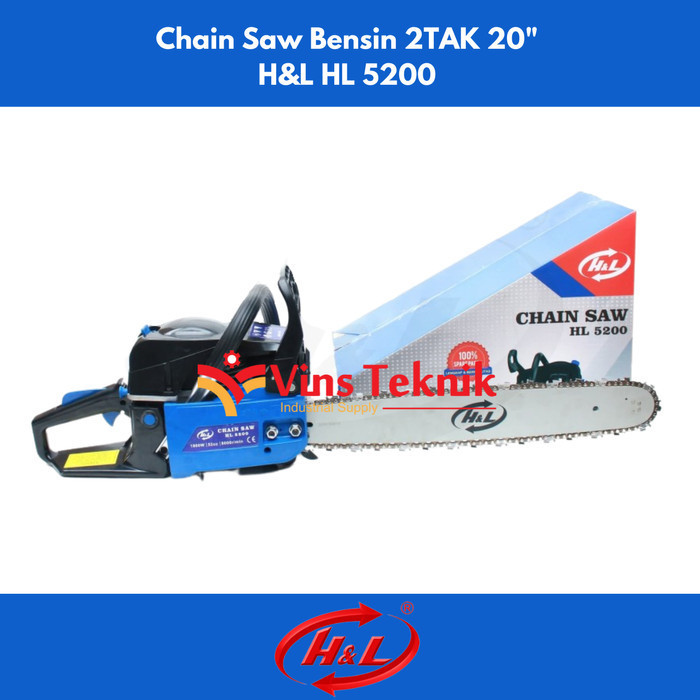 Jual Mesin Gergaji Kayu Chain Saw Chainsaw 20Inch Hl5200 H&L Hl 5200 | Shopee Indonesia