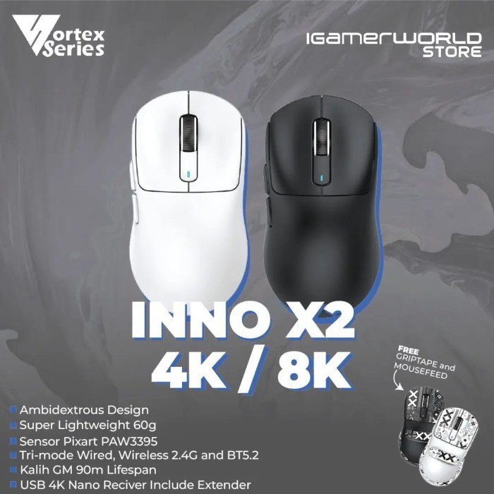 Jual Ready VortexSeries INNO X2 Super Light Wireless Gaming Mouse ...