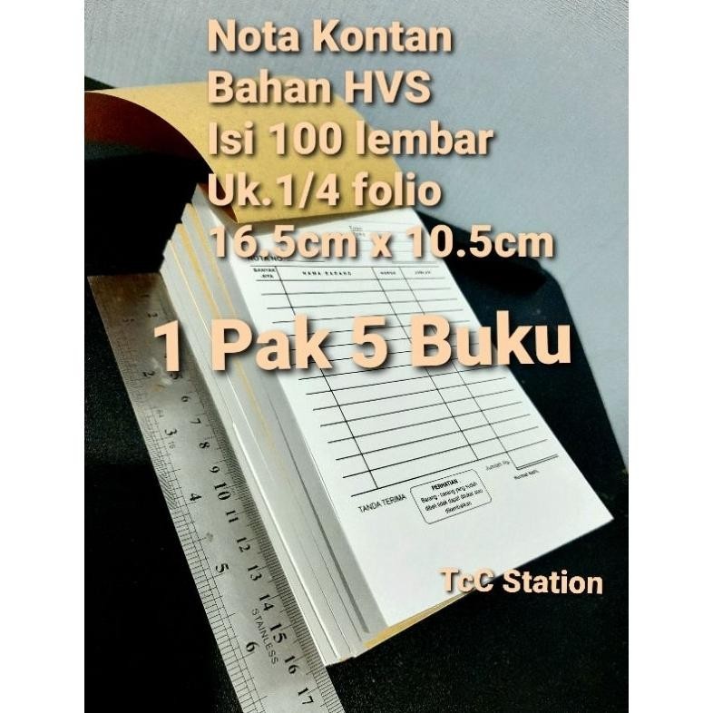 Jual 1 PAK 5 BUKU NOTA KONTAN 1/4 FOLIO 1 PLY ISI 100 LEMBAR 1 RANGKAP ...