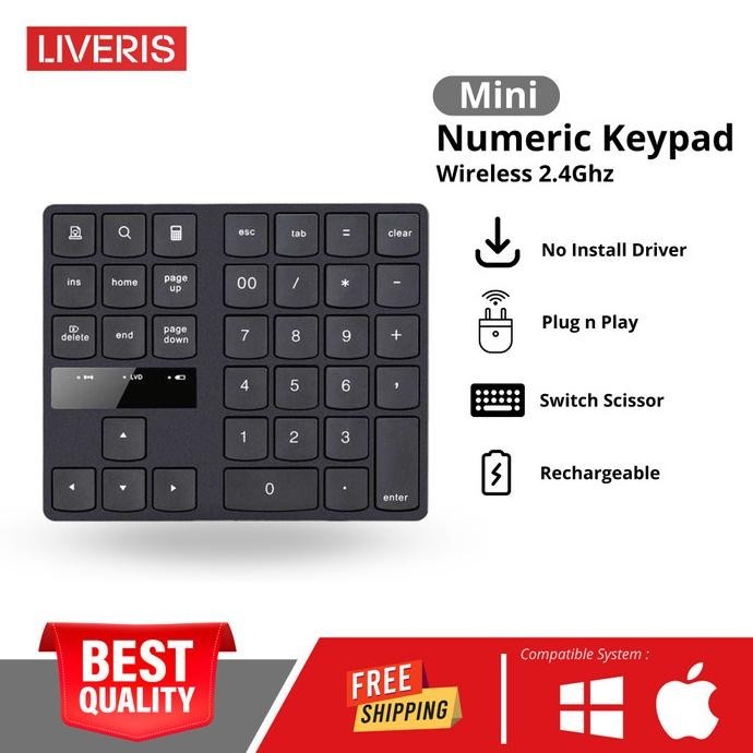 Jual Keypad Wireless Numeric Numpad Keyboard Angka Laptop High Quality ...