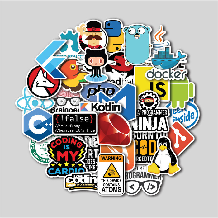 Jual STICKER PACK PROGRAMMER & CODING STICKER TUMBLER STIKER LAPTOP ...