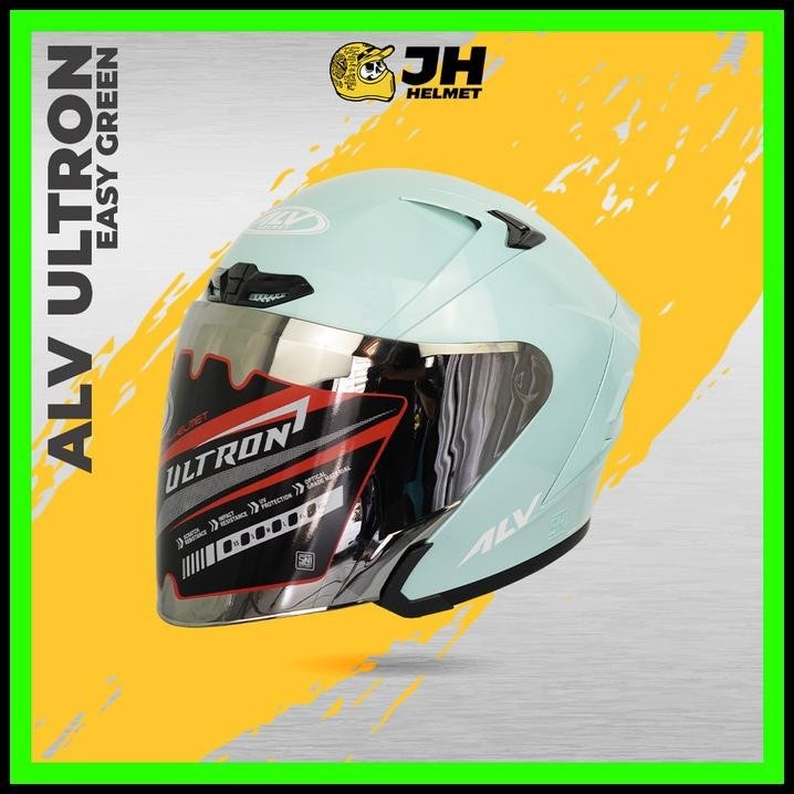 Jual Helm Alv Ultron Easy Green | Half Face | Jual Helm | Shopee Indonesia