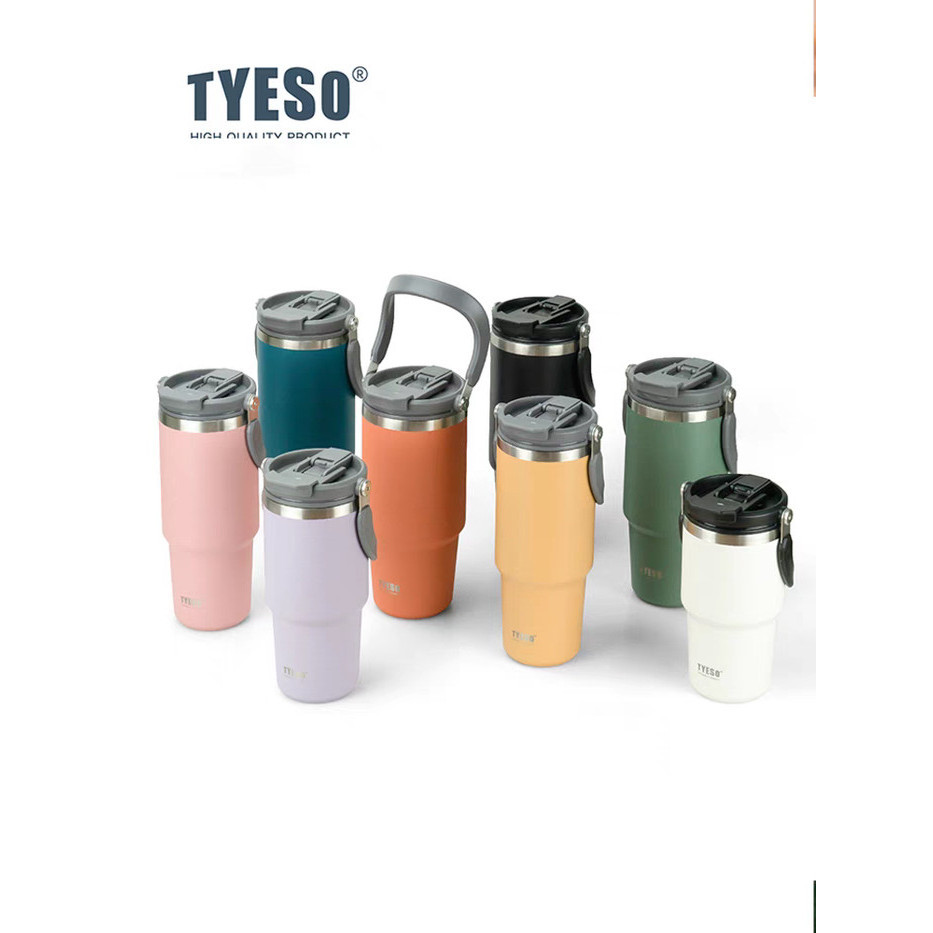 Jual Tyeso Tumbler Coffee Mug 900ml / 1050ml Aesthetic Korea Kantoran botol gelas kopi teh ...
