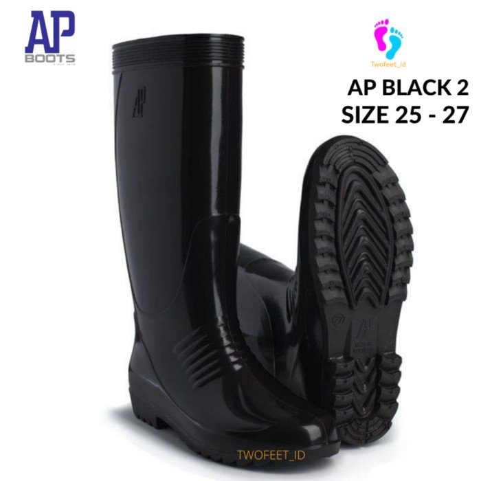 Jual AP BOOTS HITAM TINGGI - AP BLACK 2 HITAM TINGGI SEPATU BOOTS KARET ...