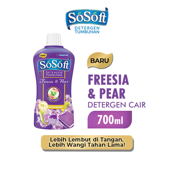 Jual So Soft Deterjen Cair Freesia & Pear Botol 700 ml | Shopee Indonesia