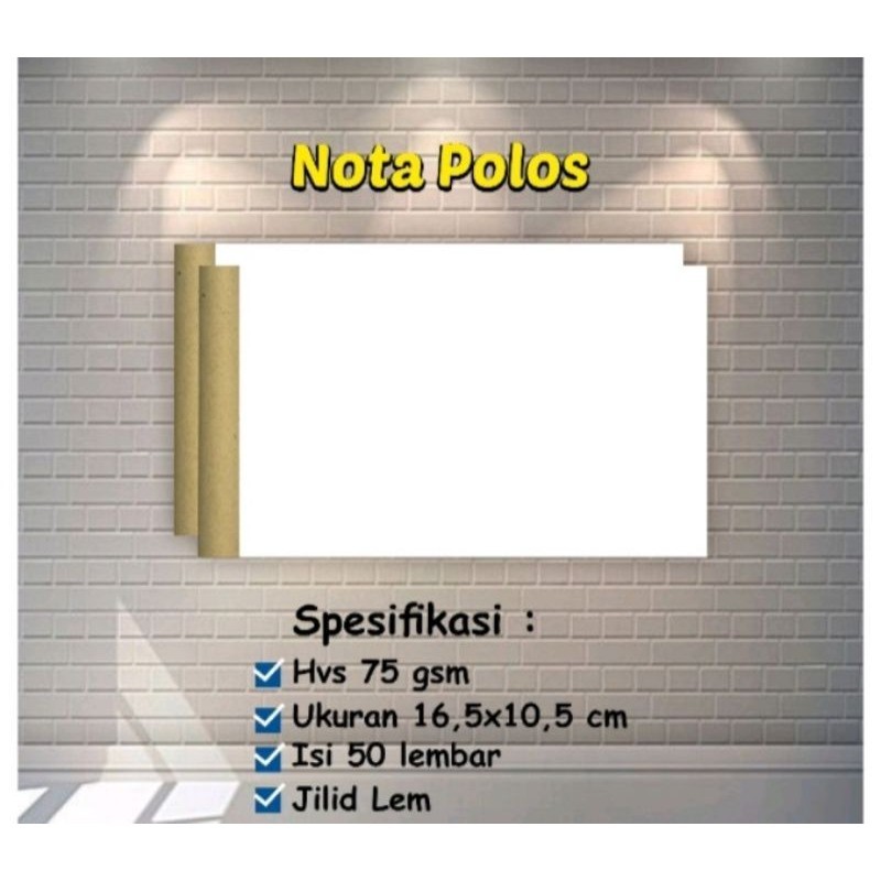 Jual NOTA POLOS MEMO UKURAN 1/4 FOLIO ISI 50 READY STOK | Shopee Indonesia