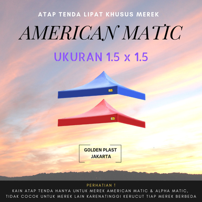 Jual Atap Tenda Lipat American Matic Uk 1,5X1,5M (Hanya Atap Terpal ...
