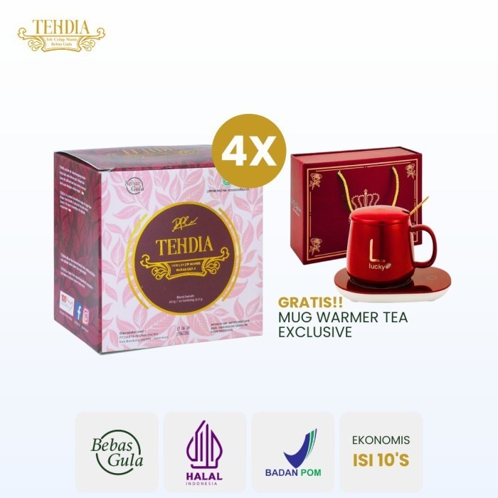 Jual Teh Celup Manis Bebas Gula Tehdia Rasa Leci isi 10s x 4box ...