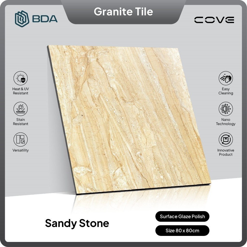 Jual BDA Granite Tile Granit 80x80 Keramik Lantai Keramik Dinding Sandy ...