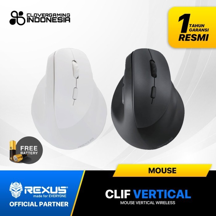 Jual Rexus Clif QV-260 QV260 Vertical Gaming Mouse Wireless Dual-Mode ...