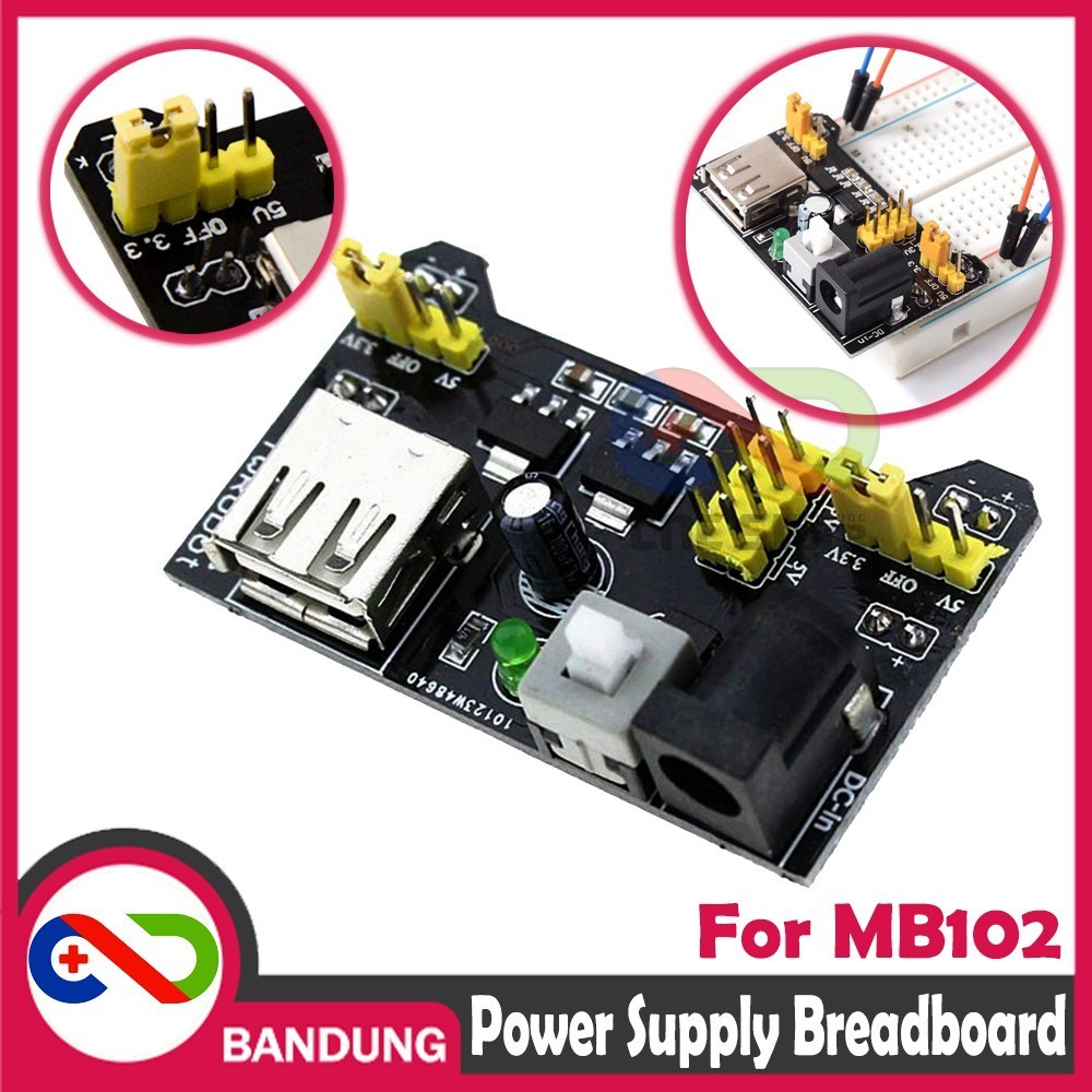 Jual POWER SUPPLY FOR MB102 BREADBOARD 3.3V/5V MODULE | Shopee Indonesia