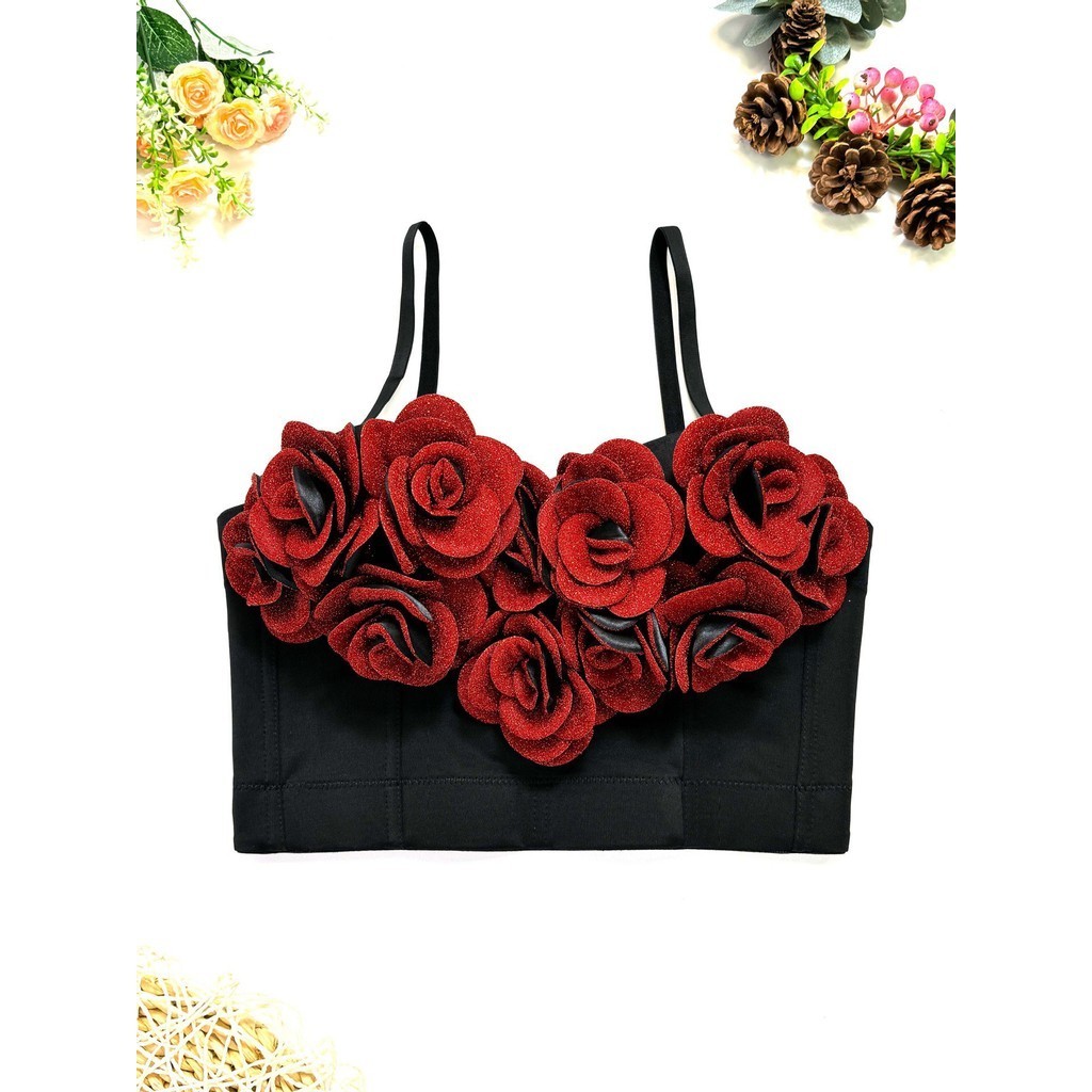 Jual Wine Red Three-Dimensional Rose Valentine's Day Anniversary Inner ...