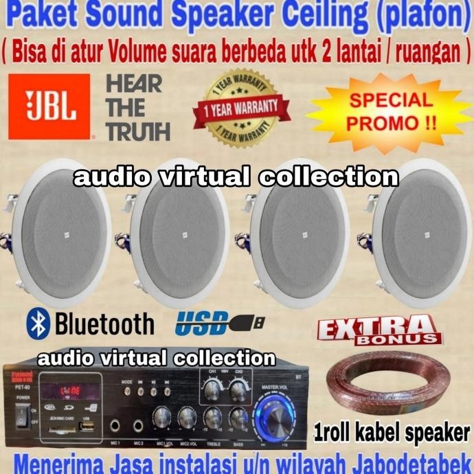 Jual Jual! Paket Sound Speaker Ceiling Jbl 8 Inch 2 Zona Isi 4Unit ...