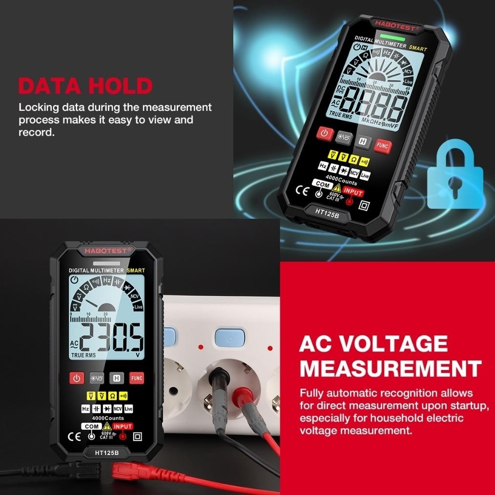 Jual Ede-78 Habotest Ht125 Multimeter Digital Pintar 600V Ac/Dc ...