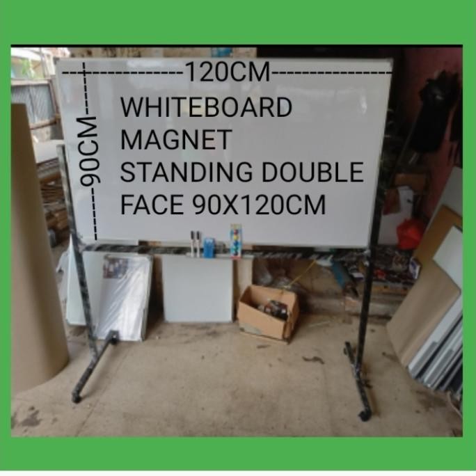 Jual Jual Papan Tulis Whiteboard Magnet Standing Double Face Zettaki ...