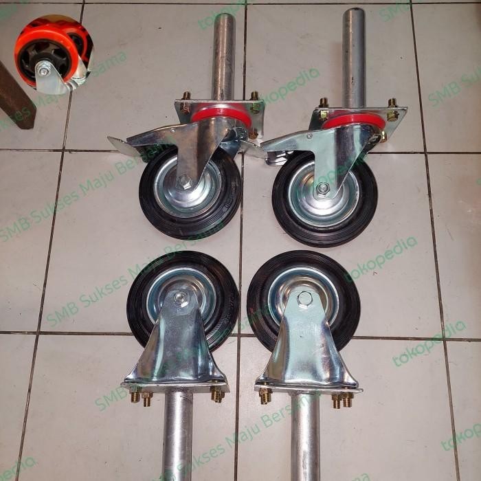 Jual Roda scafolding 6 inch 1 set 4 pcs (2 lock dan 2 tanpa rem ...
