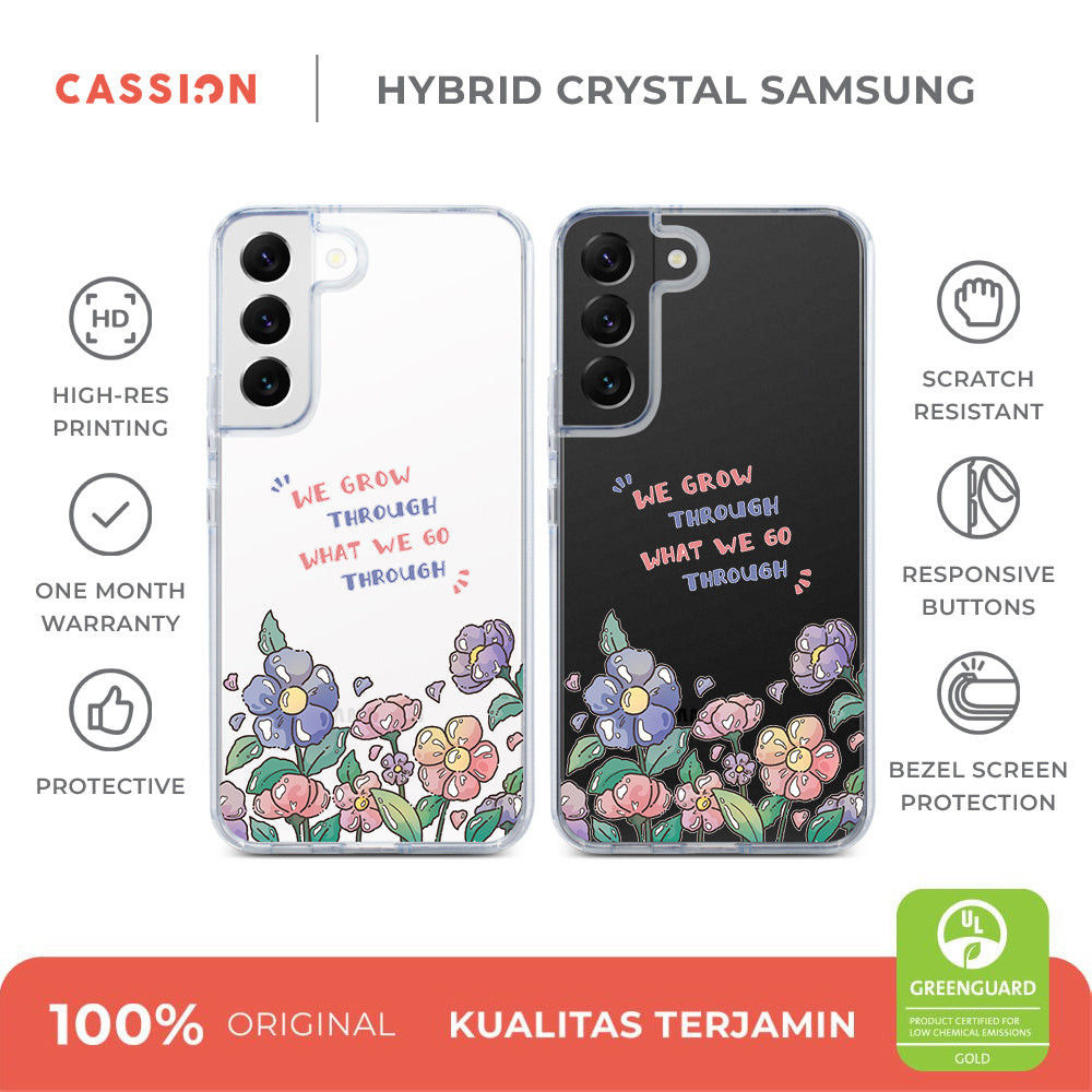 Jual Hybrid Case For Samsung S24 S23 S22 S21 Note 20 Plus Ultra FE Cassion Through Flower ...