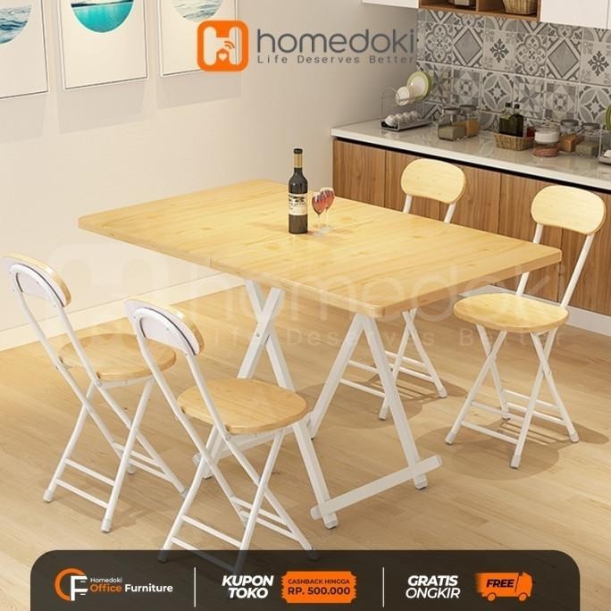 Jual Meja Lipat Portable/ Meja Makan portable/ Meja Lipat Besi/ Meja Kayu | Shopee Indonesia