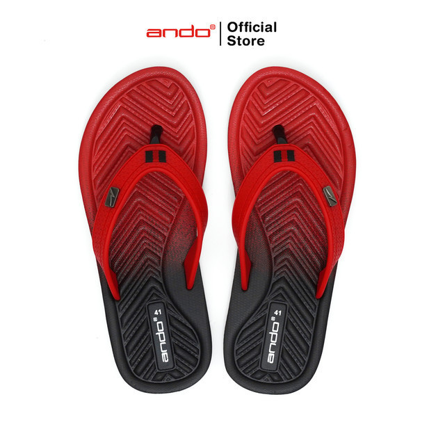 Jual Ando Official Sandal Jepit Break Out Pria Dewasa - Hitam/Merah ...