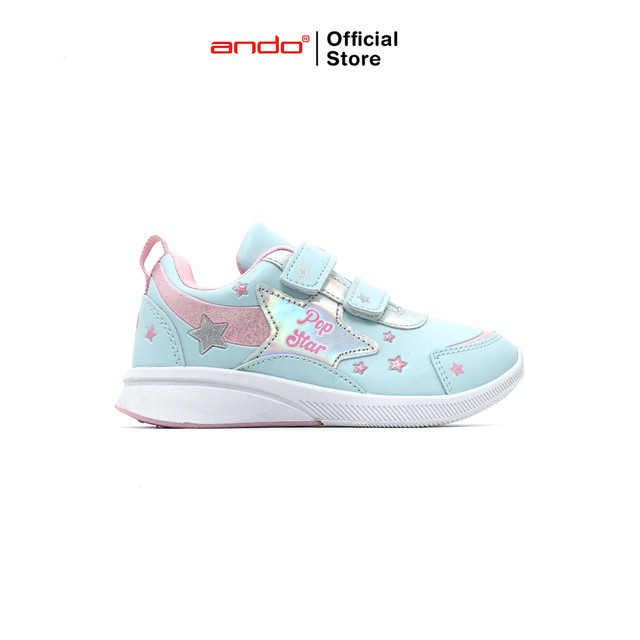 Jual Ando Official Sepatu Sneakers Haity V Anak - Biru Langit/Merah ...